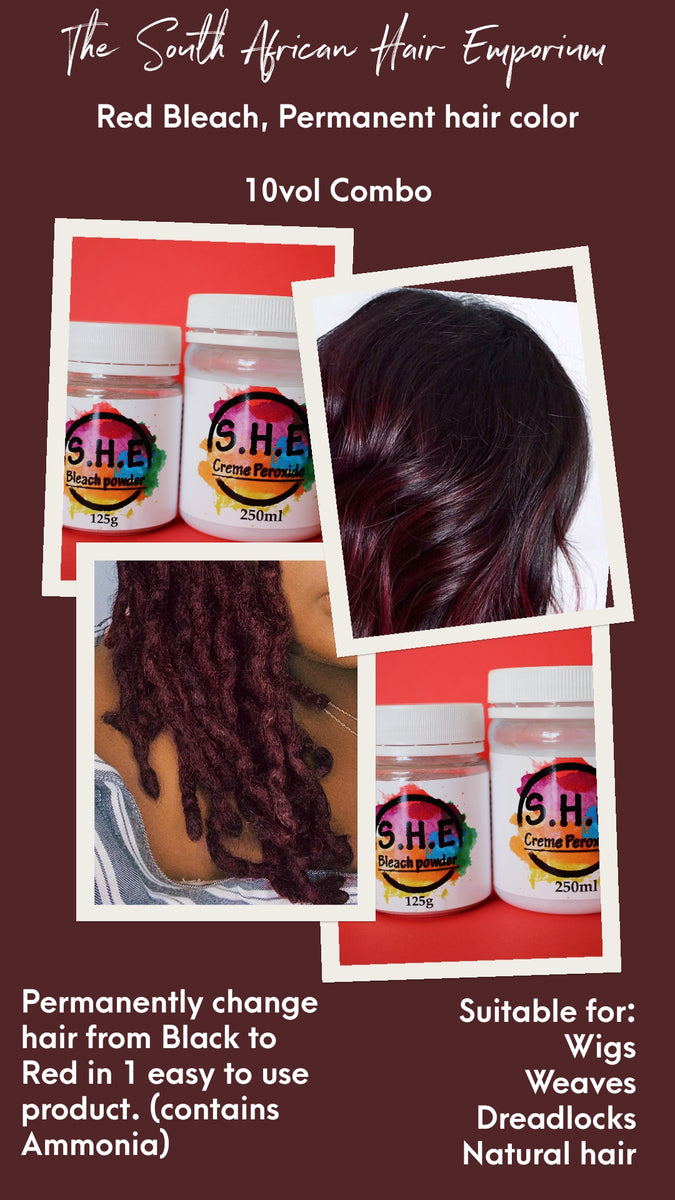 S.H.E RED Bleach (For black hair. Permanent hair dye) – South African ...